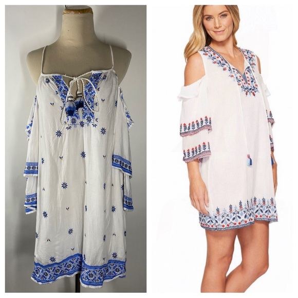 Tolani | Dresses | Tolani Small Sidney Cold Shoulder Floral Embroidered ...